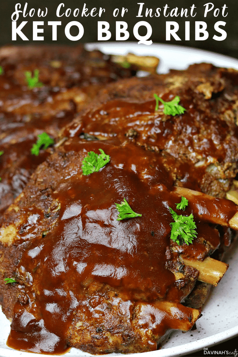 Keto Ribs (Slow Cooker or Instant Pot) - Dr. Davinah's Eats