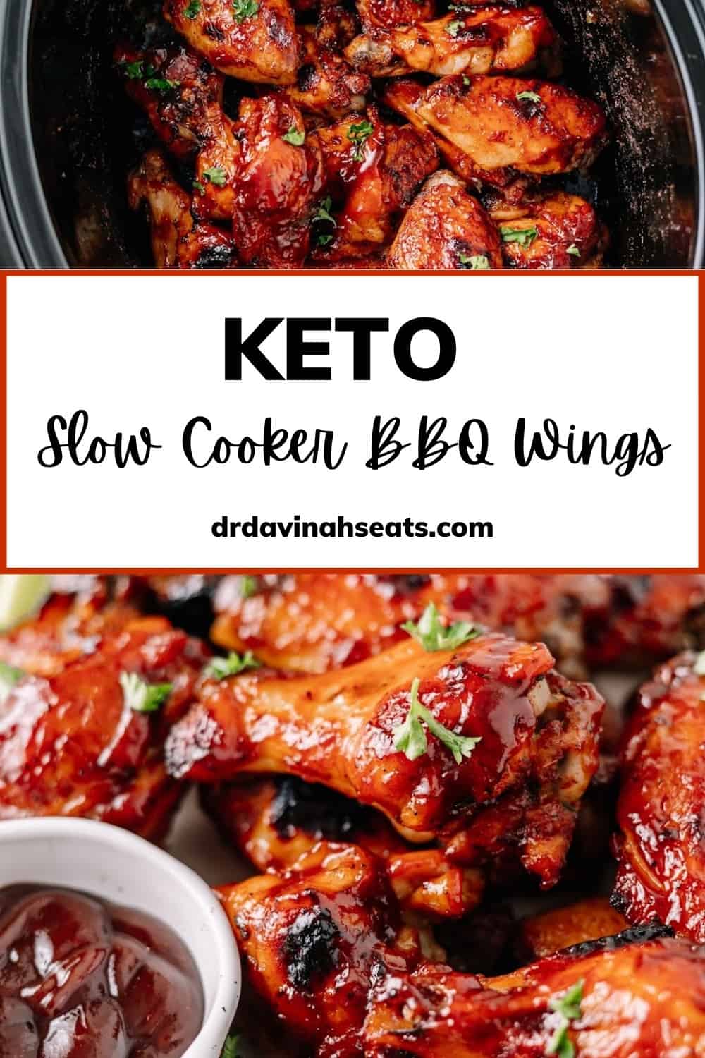 Crockpot BBQ Chicken Wings (3 Ingredients) - Dr. Davinah's Eats