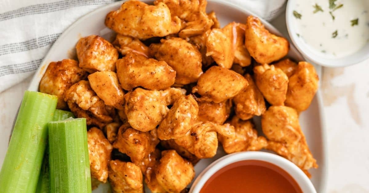 Air Fryer Buffalo Chicken Bites - Dr. Davinah's Eats