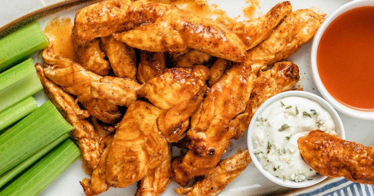 Air Fryer Buffalo Chicken Tenders - Dr. Davinah's Eats