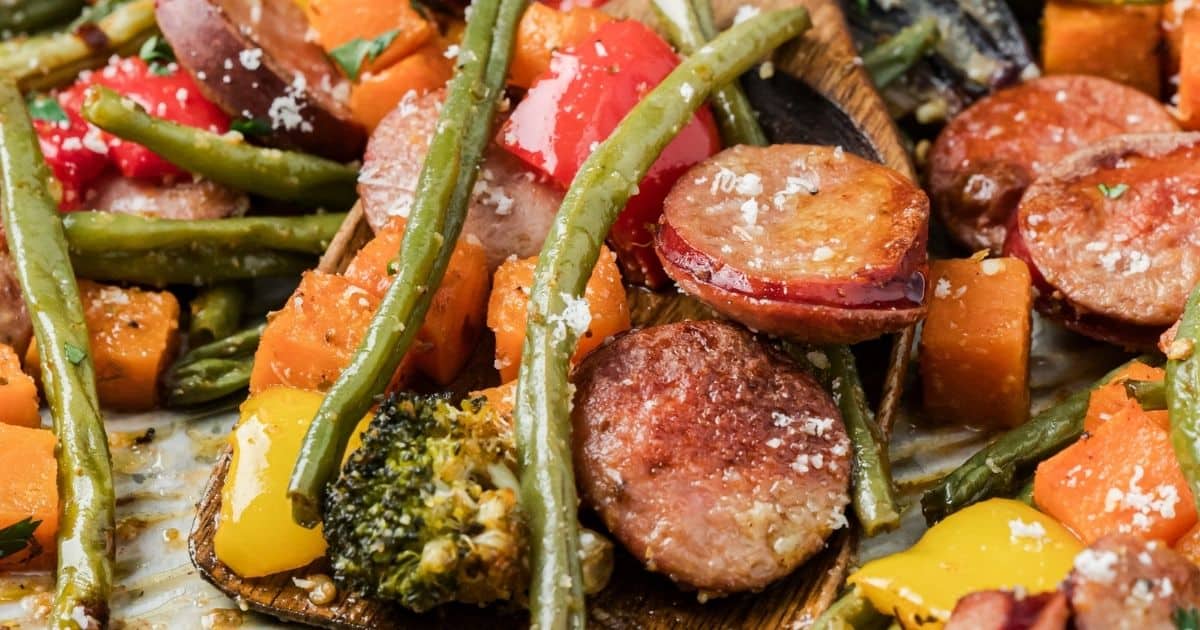 Sheet Pan Sausages and Veggies - Dr. Davinah's Eats